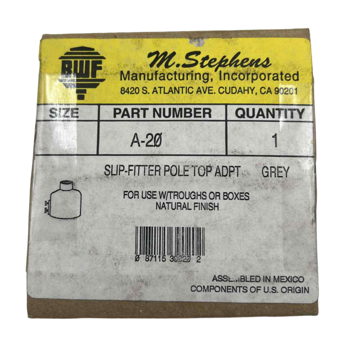 BWF A-20 Slip-Fitter Pole Top Adapter | Arck Electric – Arck Electrical ...