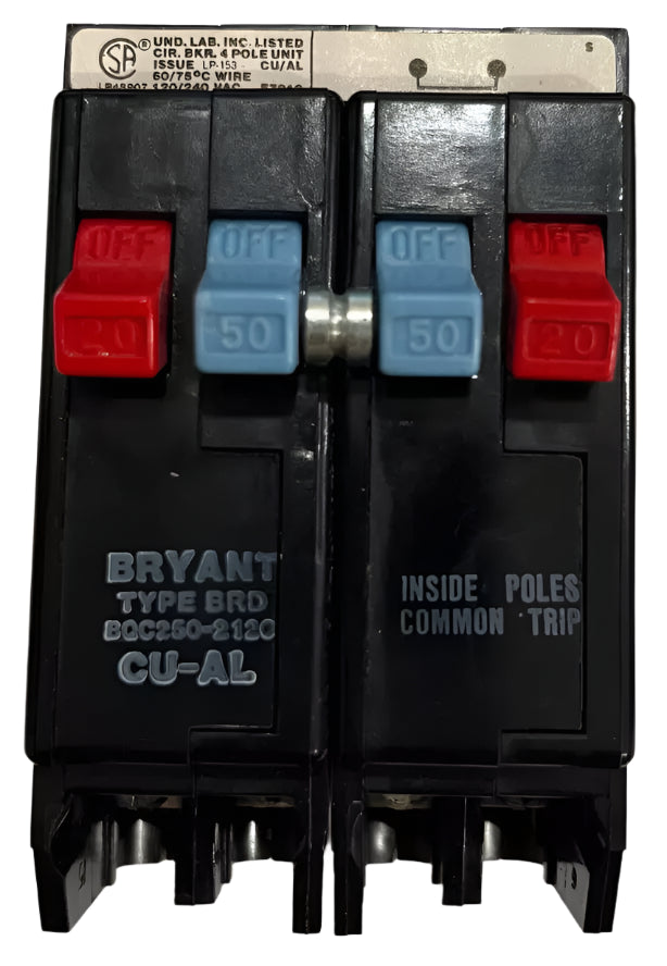 Eaton 50/20 Quad Circuit Breaker - BQC2502120 | Arck Electric – Arck ...