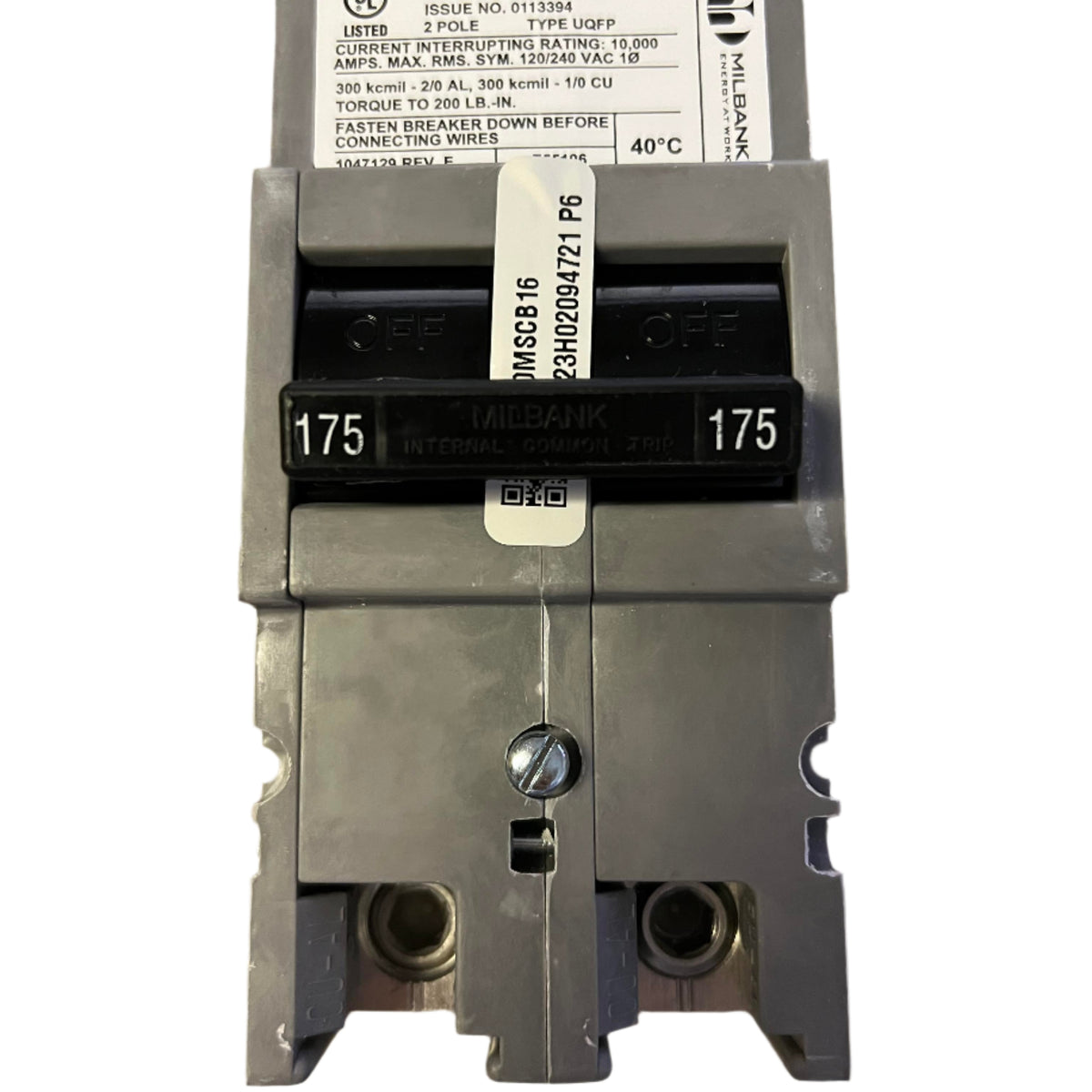 New Milbank 175 Amp Plug-In Main Breaker - UQFP175 | Arck Electric ...