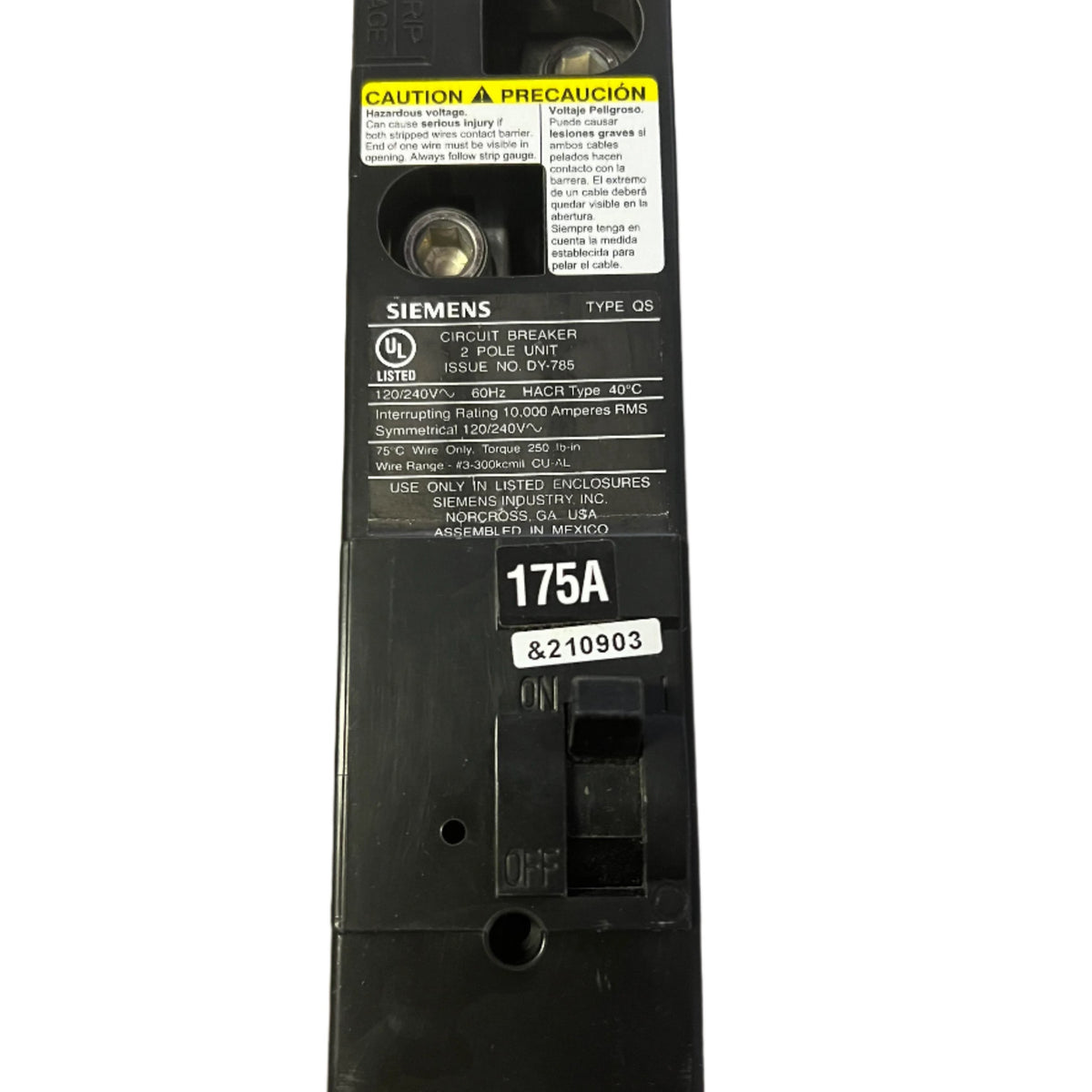 Siemens 175 Amp Breaker - QS2175 | Arck Electric – Arck Electrical Supply