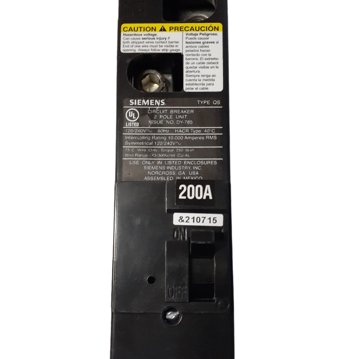Siemens 200 Amp Breaker - QS2200 | Arck Electric – Arck Electrical Supply